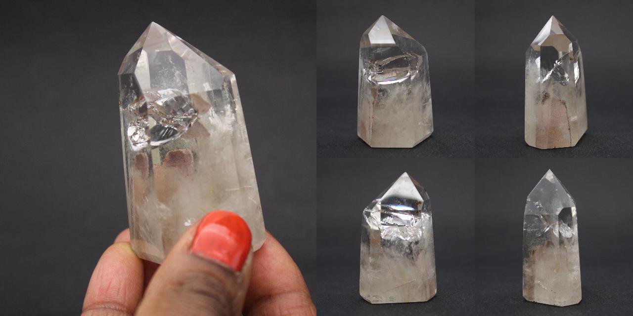 Cristal de roche avec inclusion Madagascar 77gr 57mm | 22€ | Ref 230310101
